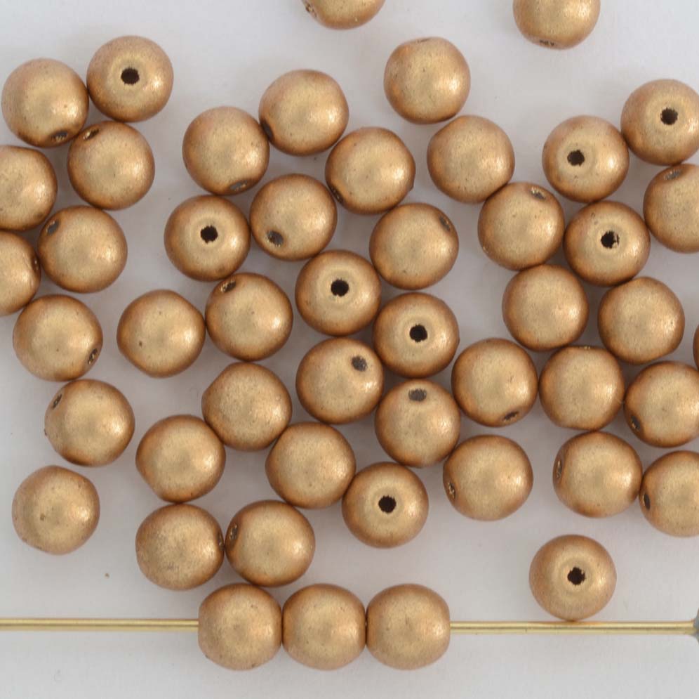 Druk Round Gold 3 4 6 mm Crystal Matt Met Aztec Gold 000030-01710 Glass ...