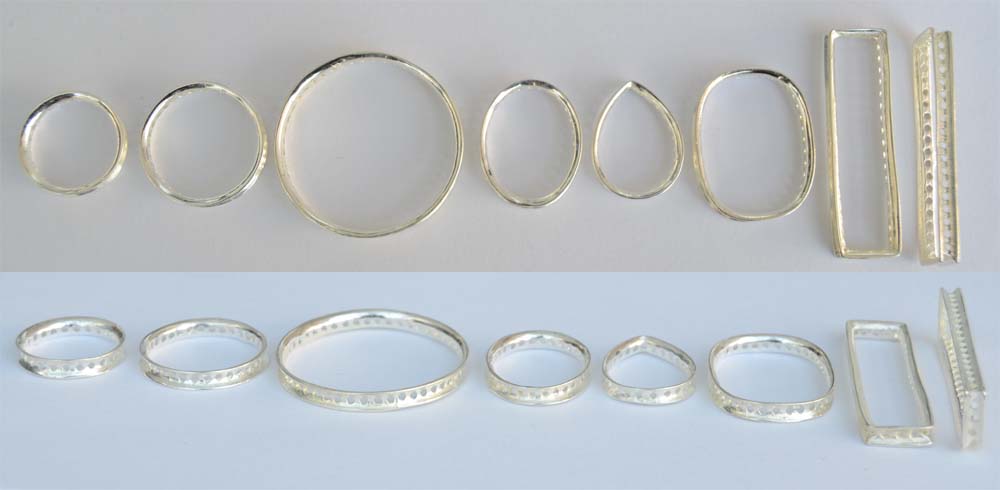 Silver Plated Eternity Bead Frames Round Oval Teardrop Rectangle ...